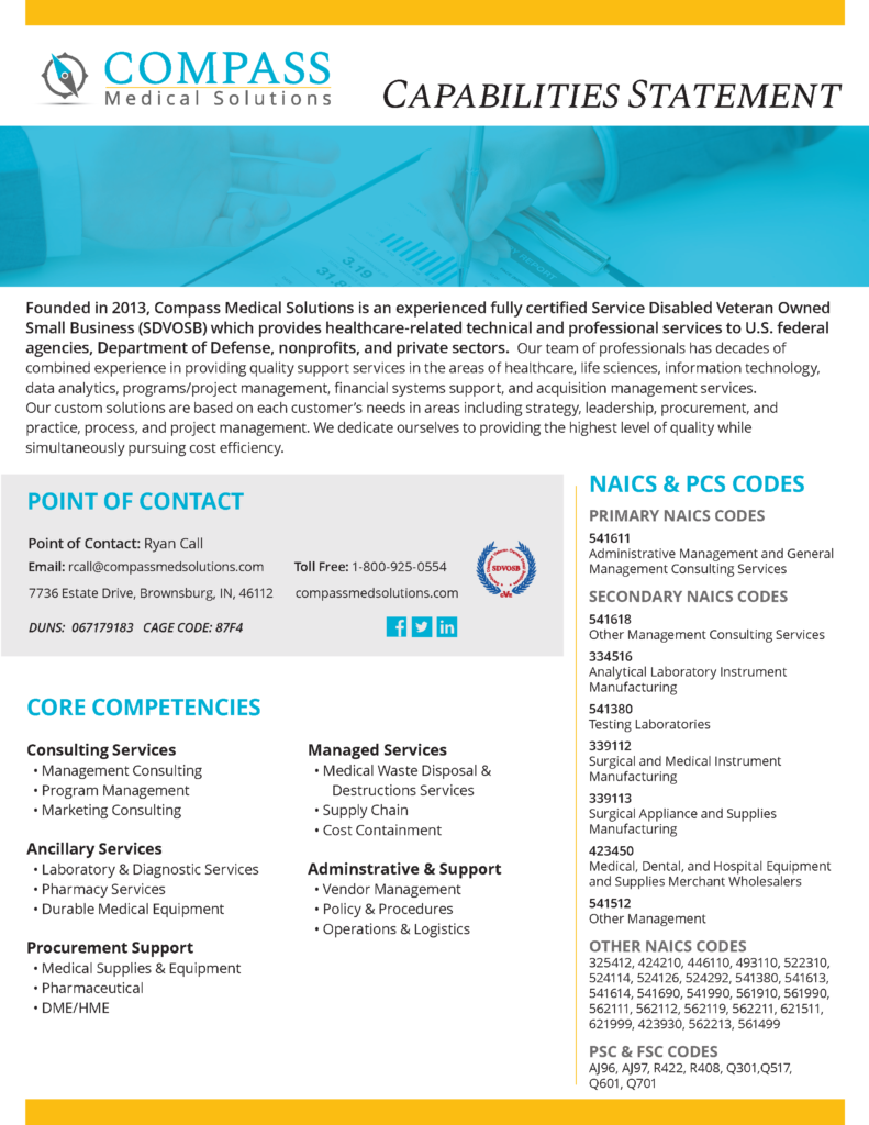 Capabilities Statement | Compass Medical Solutions
